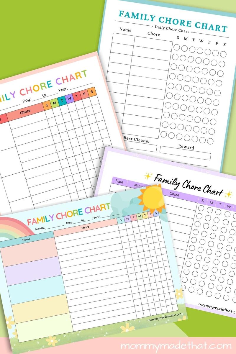 Family Chore Charts Free Printable - Chart Print Lab