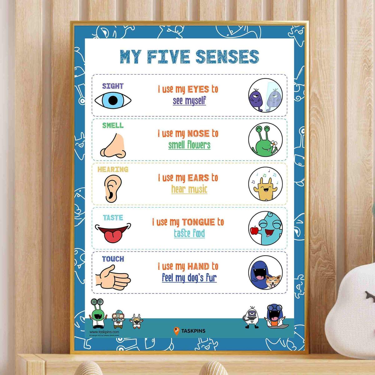 Five Senses Printable Chart - Chart Print Lab