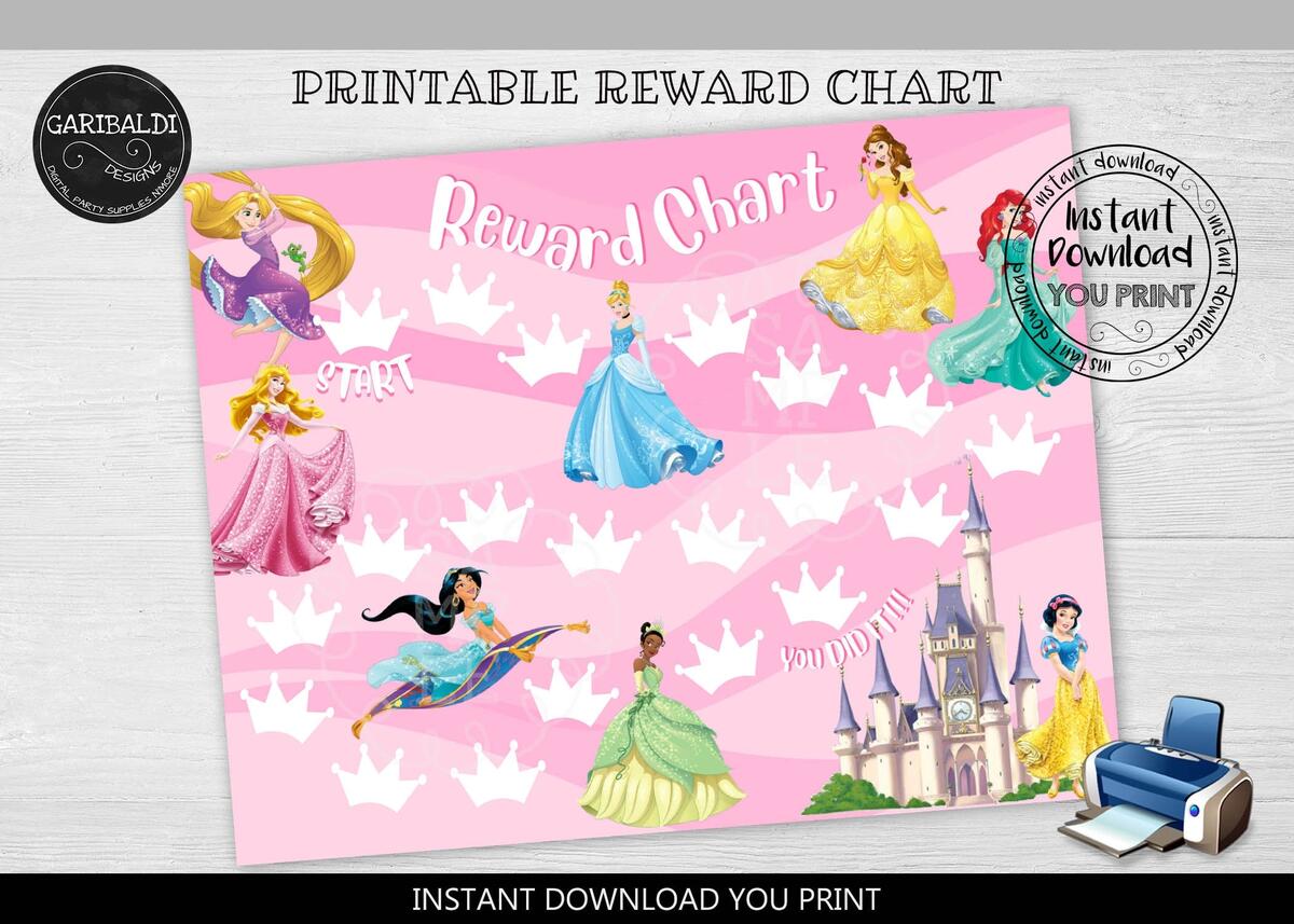 Printable Princess Reward Chart - Chart Print Lab
