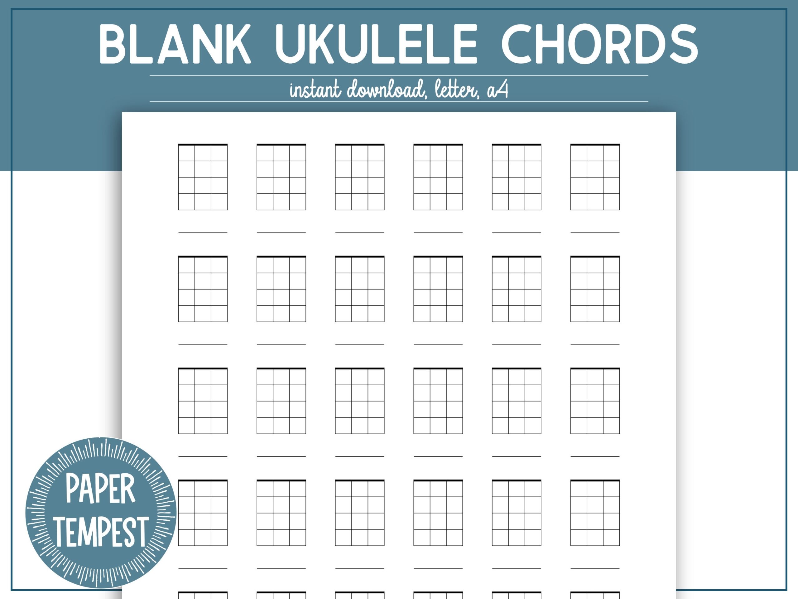 Printable Blank Ukulele Chord Charts - Chart Print Lab